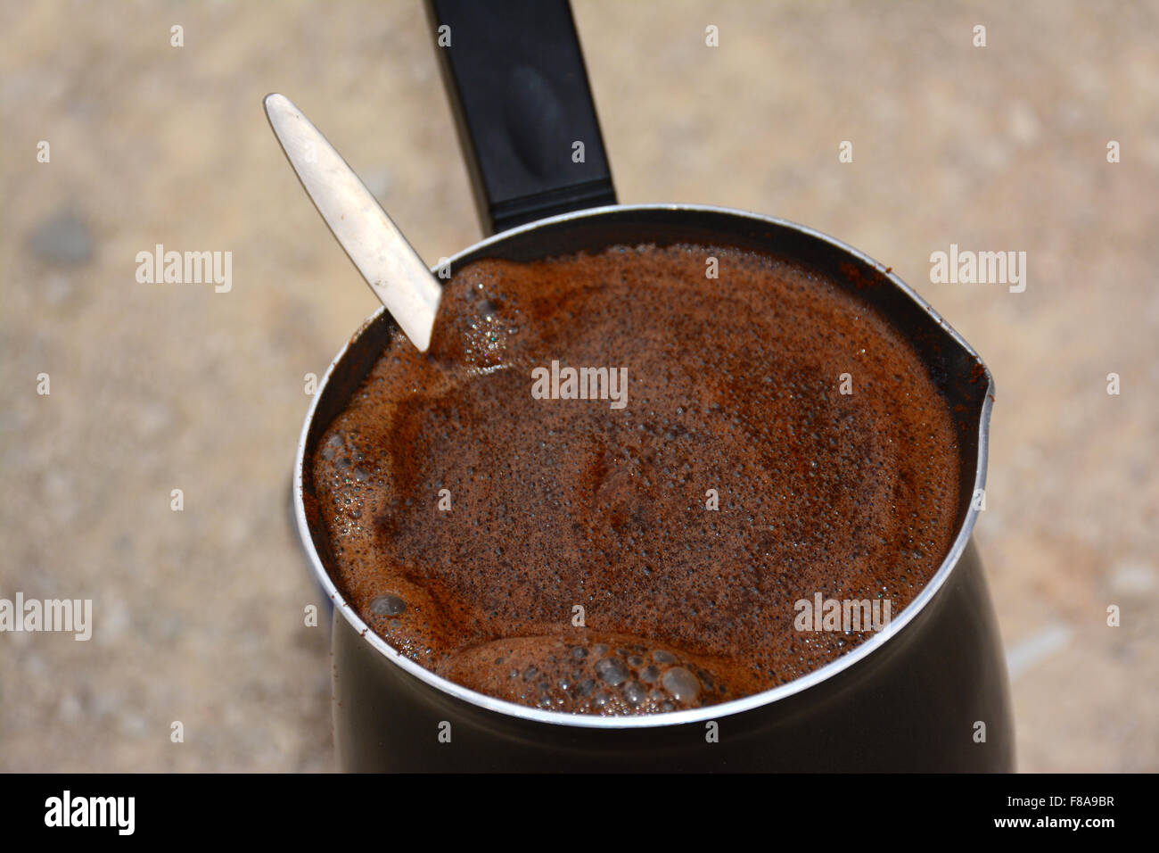 Making coffee in the field Stock Photo - Alamy