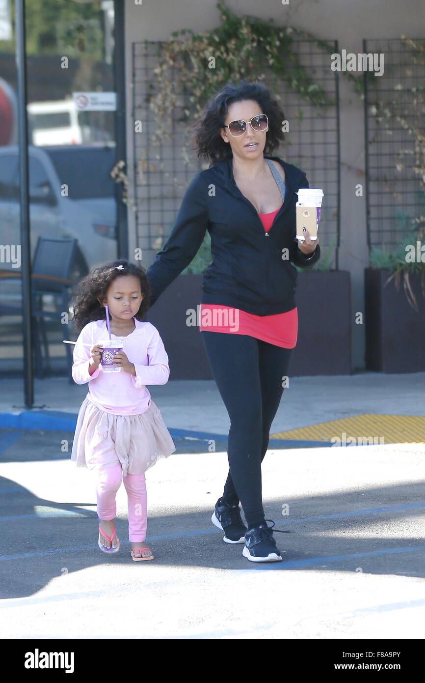 Mel B stops for coffee with her daughter Madison Brown Belafonte at The ...