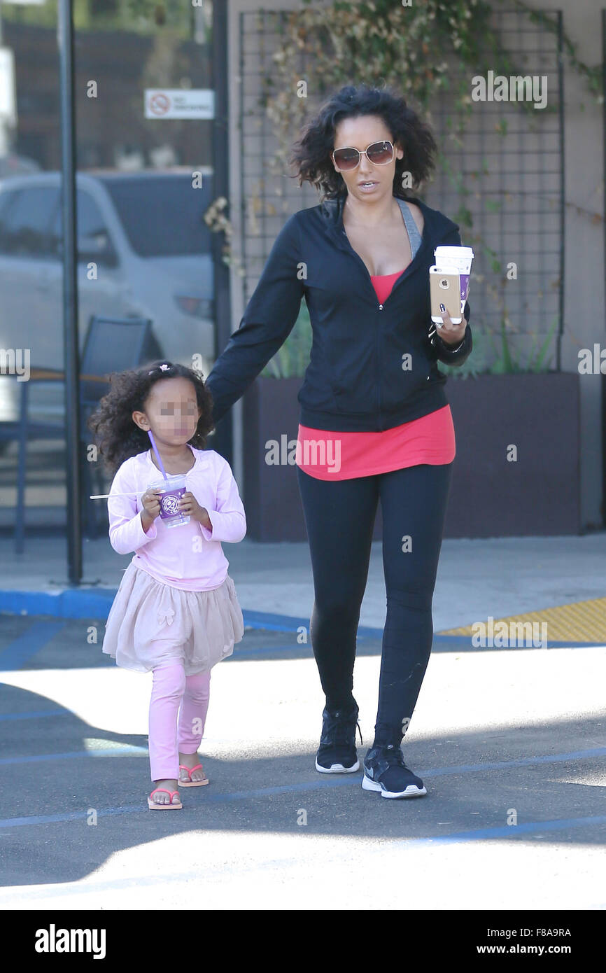 Mel B stops for coffee with her daughter Madison Brown Belafonte at The ...