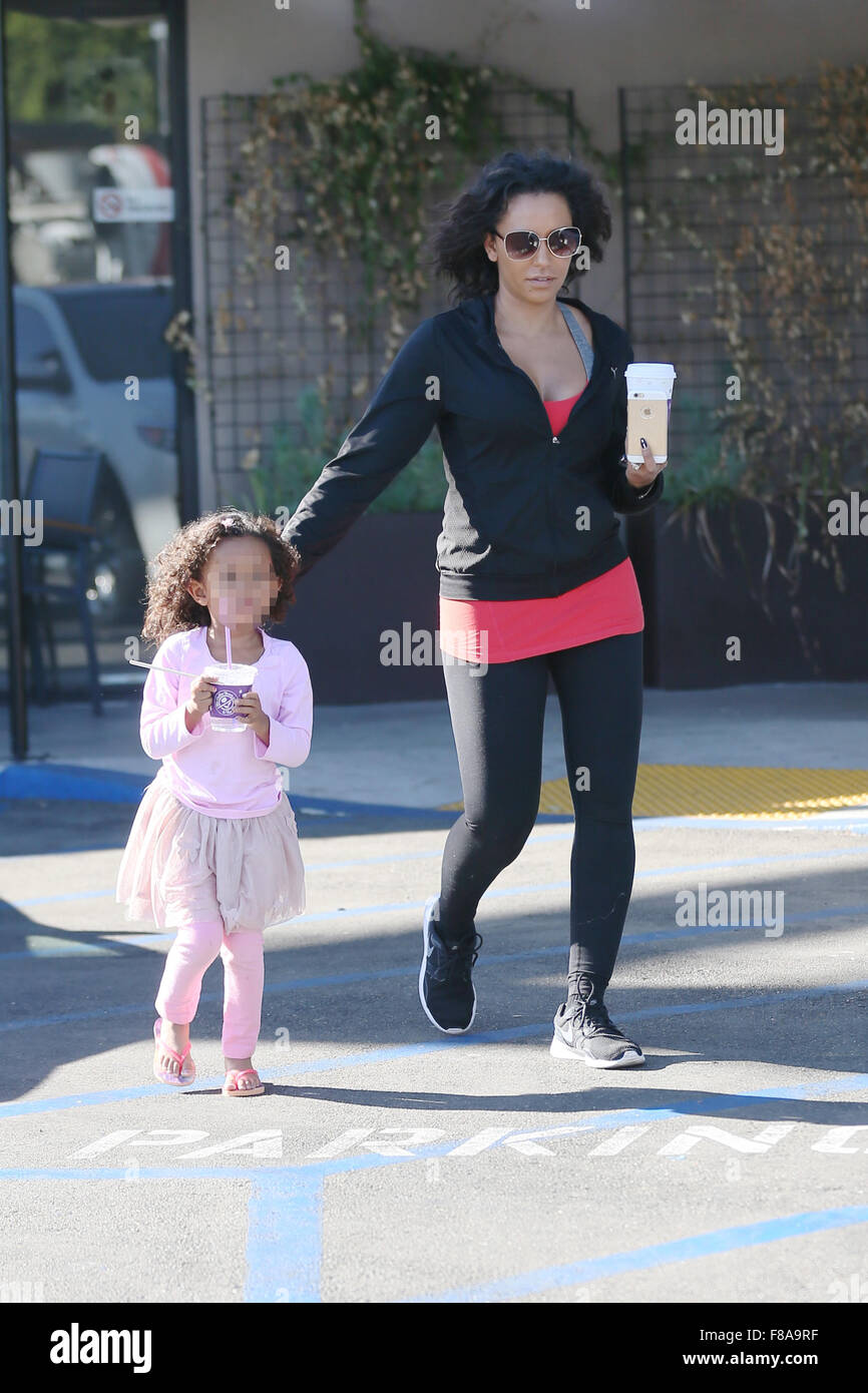 Mel B stops for coffee with her daughter Madison Brown Belafonte at The ...