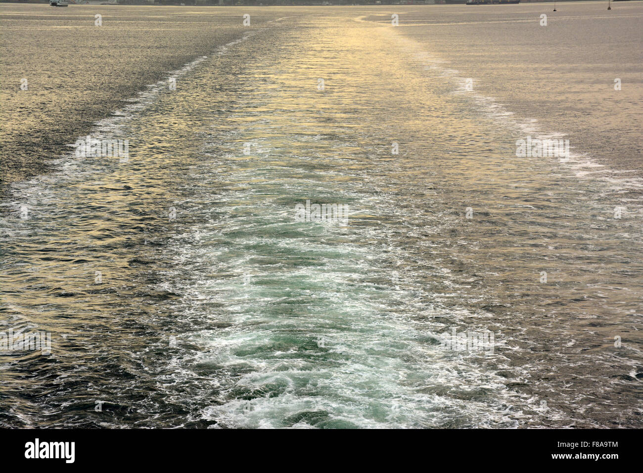 Wake of a ship Stock Photo - Alamy