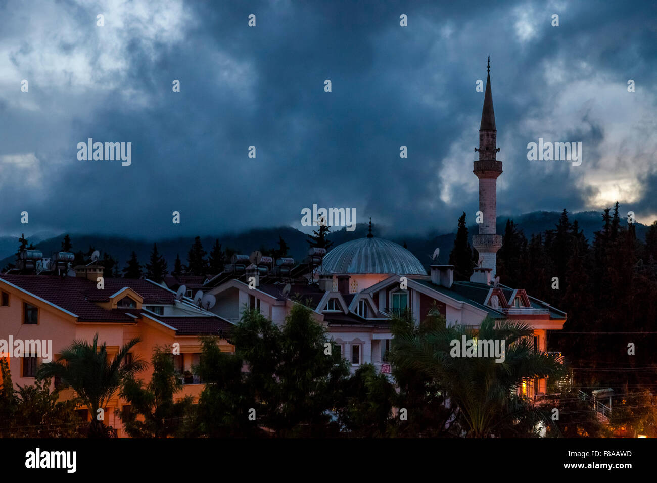 A Mosque In The Town of Marmaris, Mugla Province, Turkey Stock Photo ...