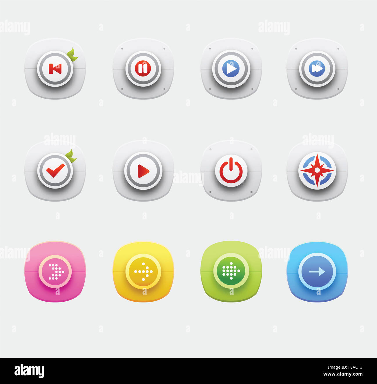 Set of various application button icons Stock Photo - Alamy