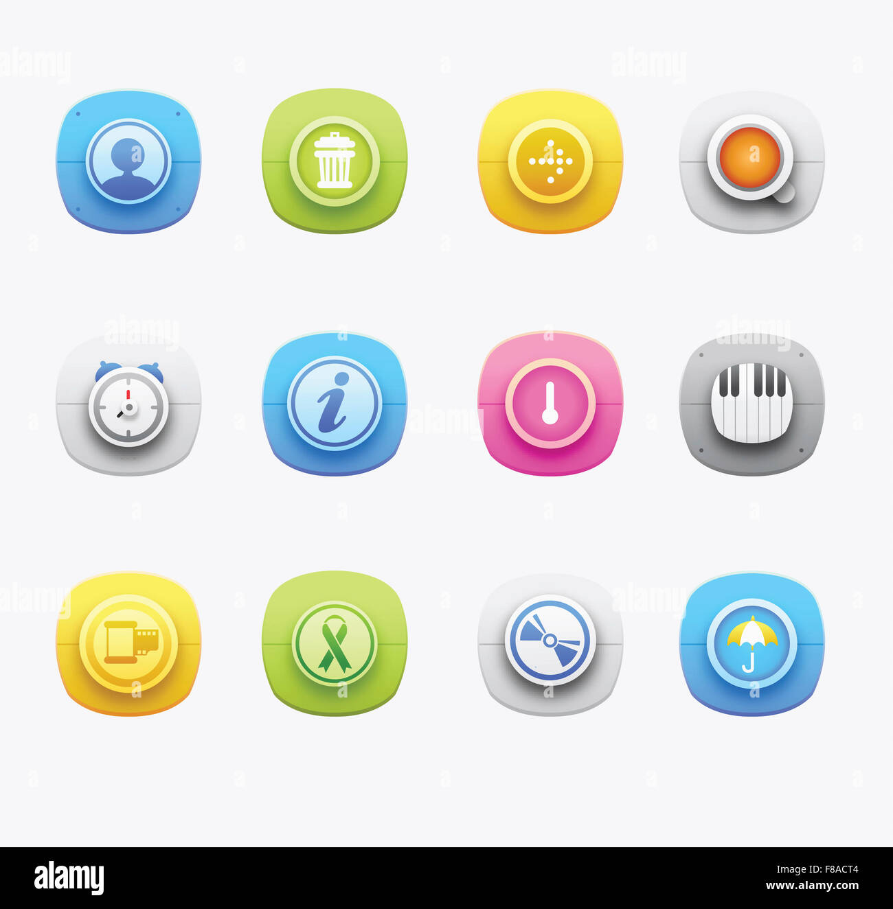 Set of various application button icons Stock Photo - Alamy