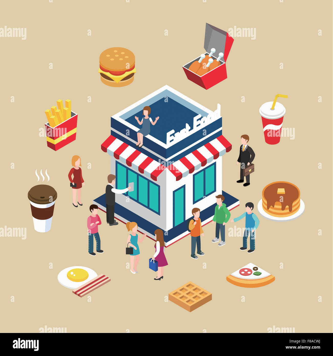 People and fast food in IT society Stock Photo - Alamy