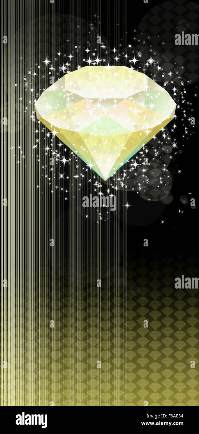 Diamond with particles of glitter Stock Photo - Alamy