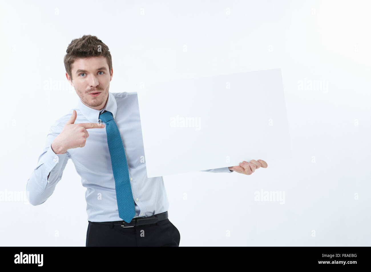 Man hand pointing suit hi-res stock photography and images - Alamy