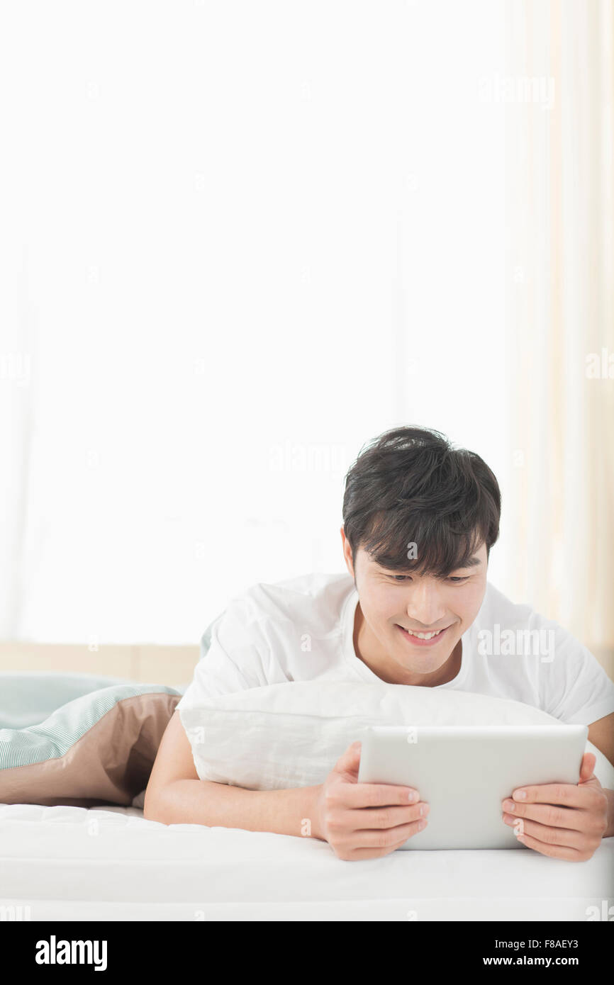 Man Lying Down On Stomach