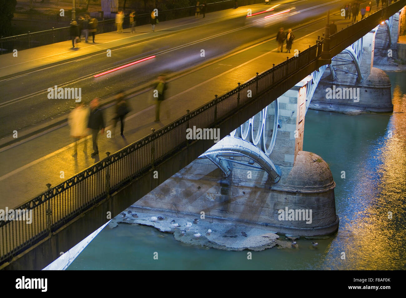 Isabel II bridge or Triana bridge. Guadalquivir river. Seville ...