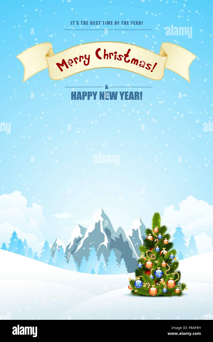 Merry Christmas Landscape Stock Vector Image & Art - Alamy