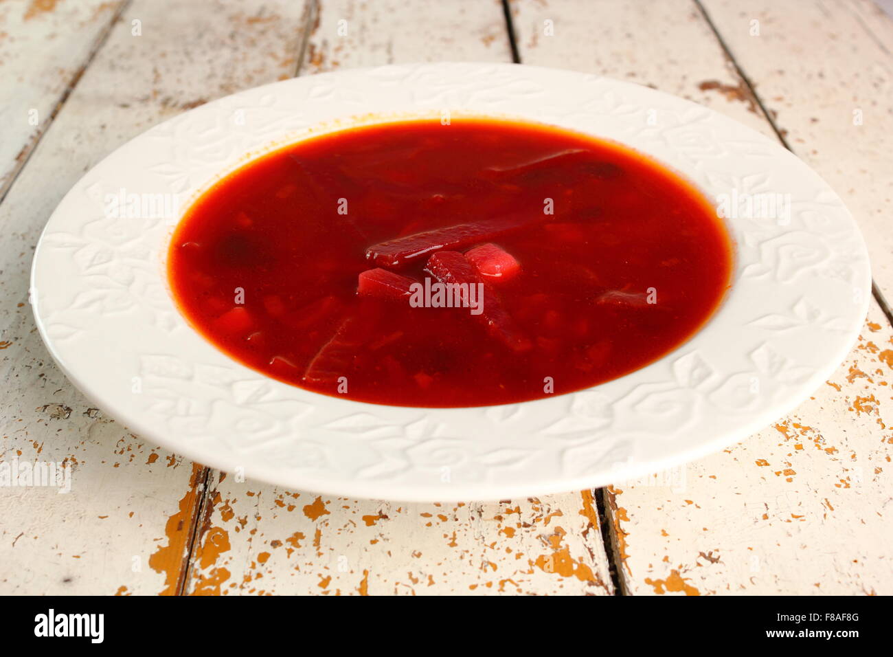Borsch. Beet Soup with beans Stock Photo - Alamy