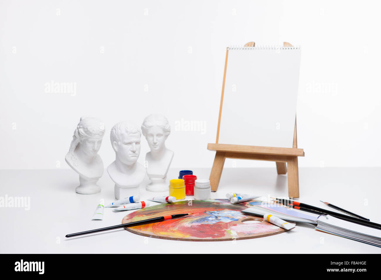 Copy space with art and drawing related objects Stock Photo - Alamy