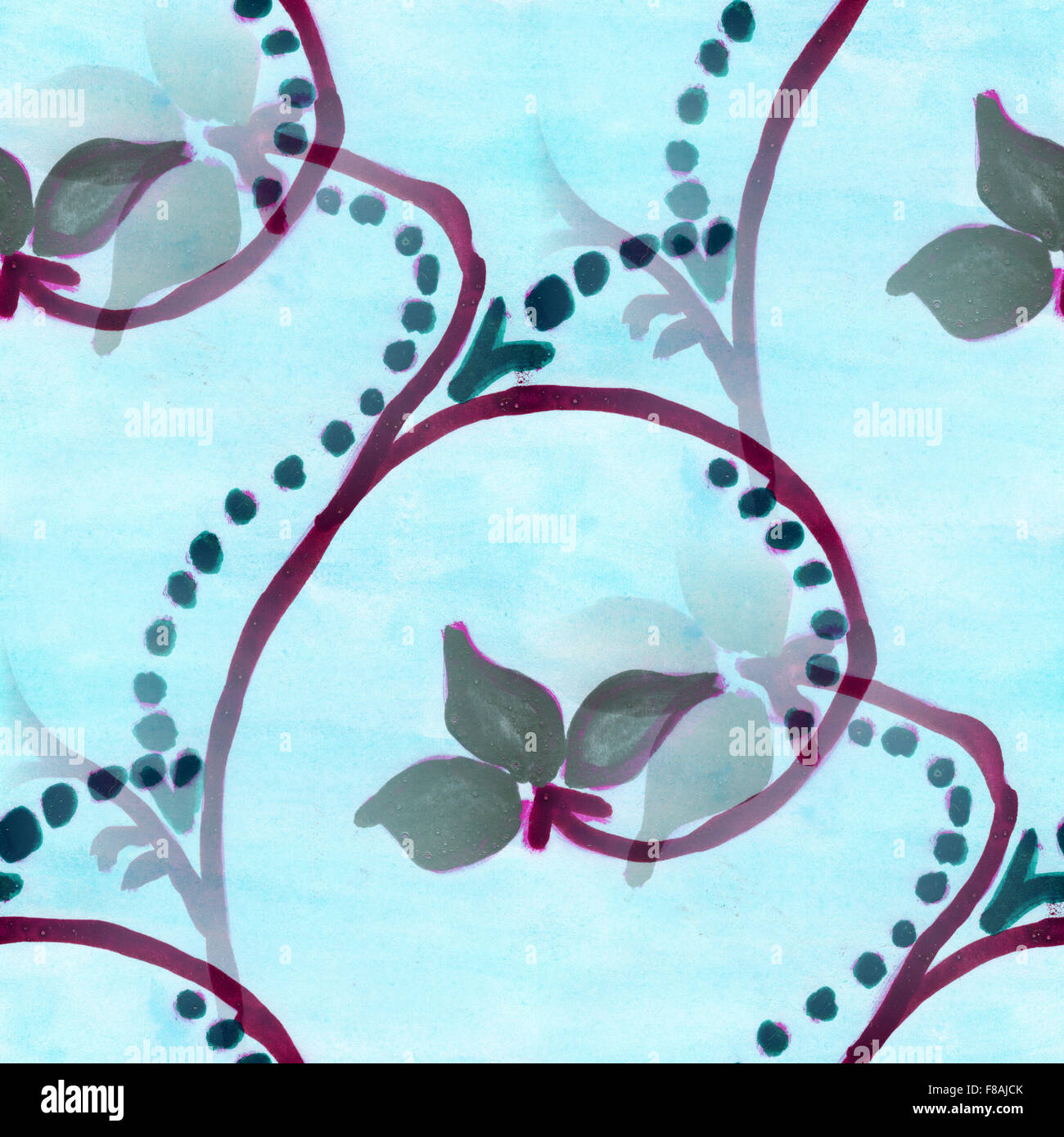 watercolor flowers blue seamless handmade wallpaper background Stock ...