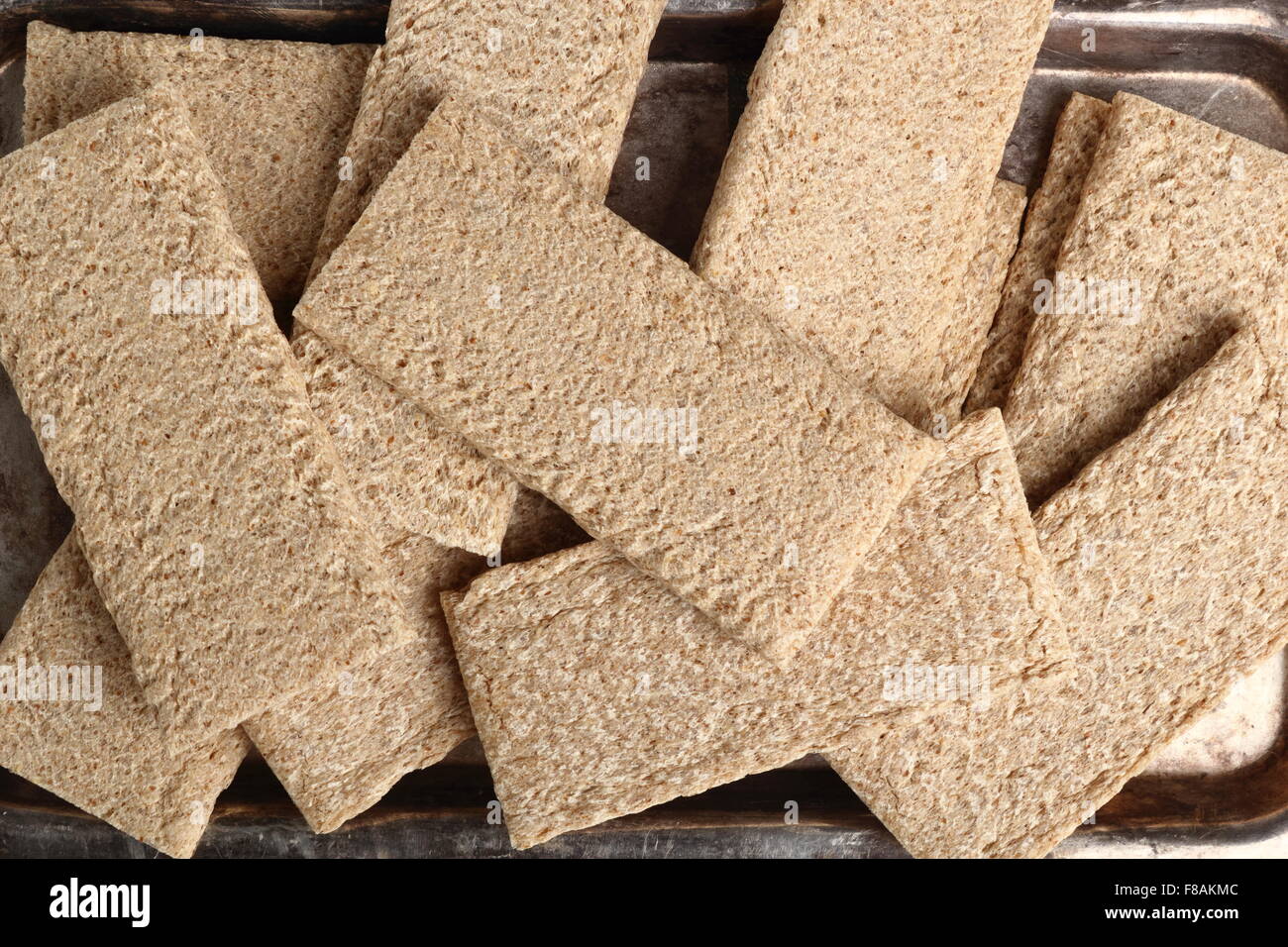 Rye Crispbread on Tray Stock Photo - Alamy