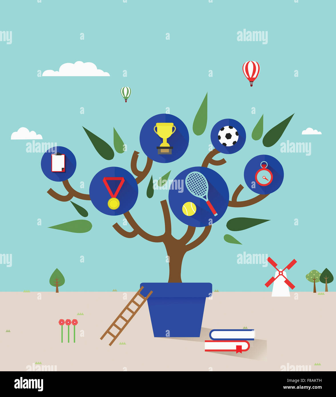 Learning tree icons hi-res stock photography and images - Alamy