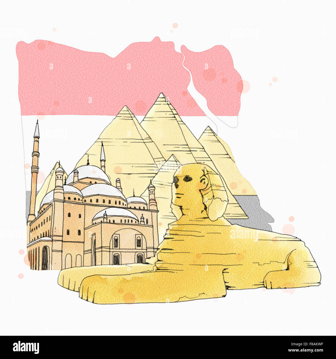 Egypt map landmarks hi-res stock photography and images - Alamy
