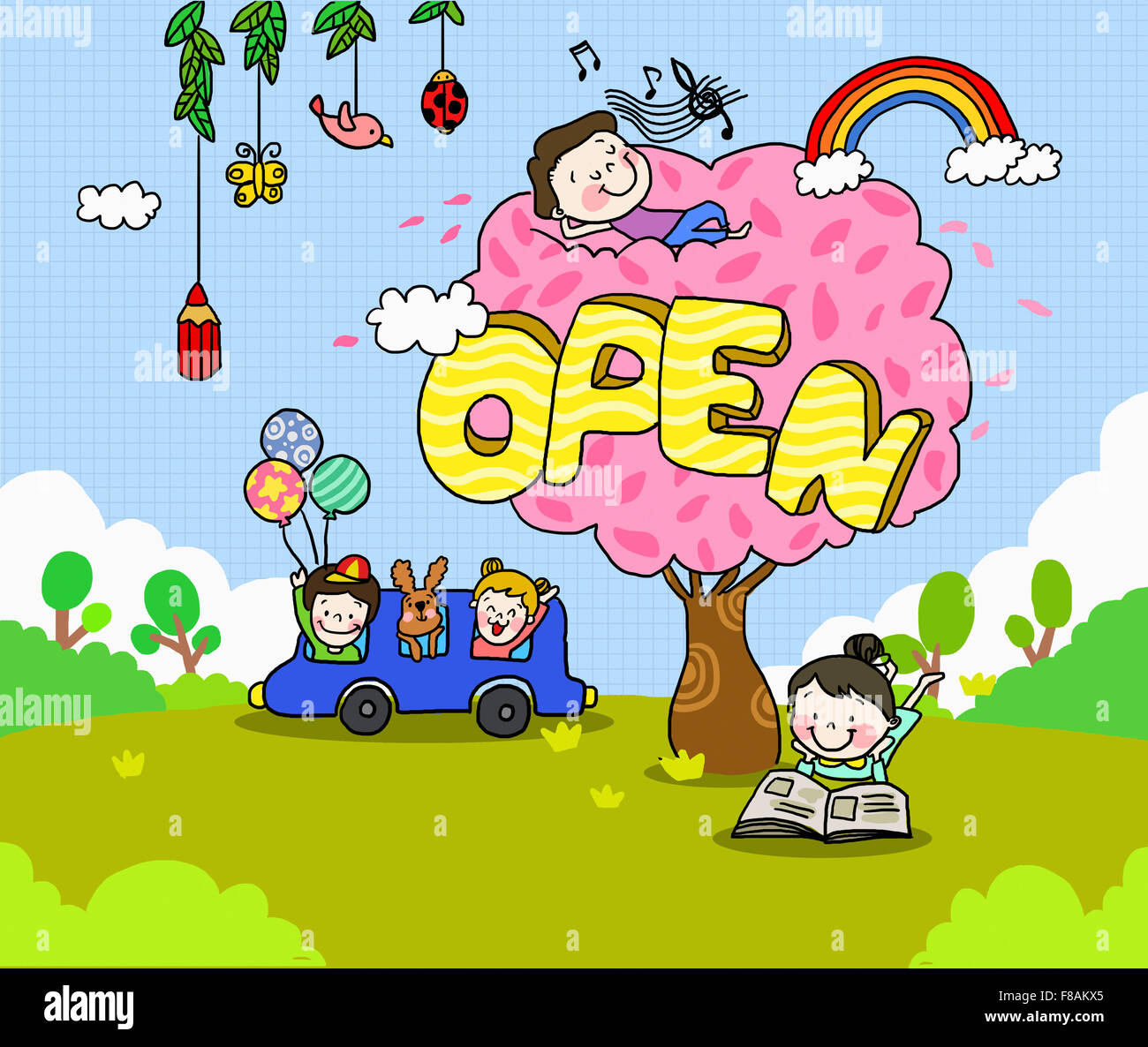 Girl reading book bird hi-res stock photography and images - Alamy