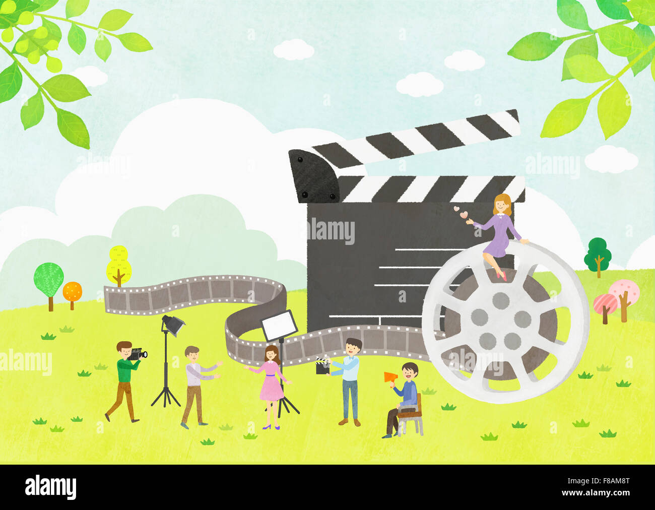 Lifestyle of workers in the movies Stock Photo - Alamy