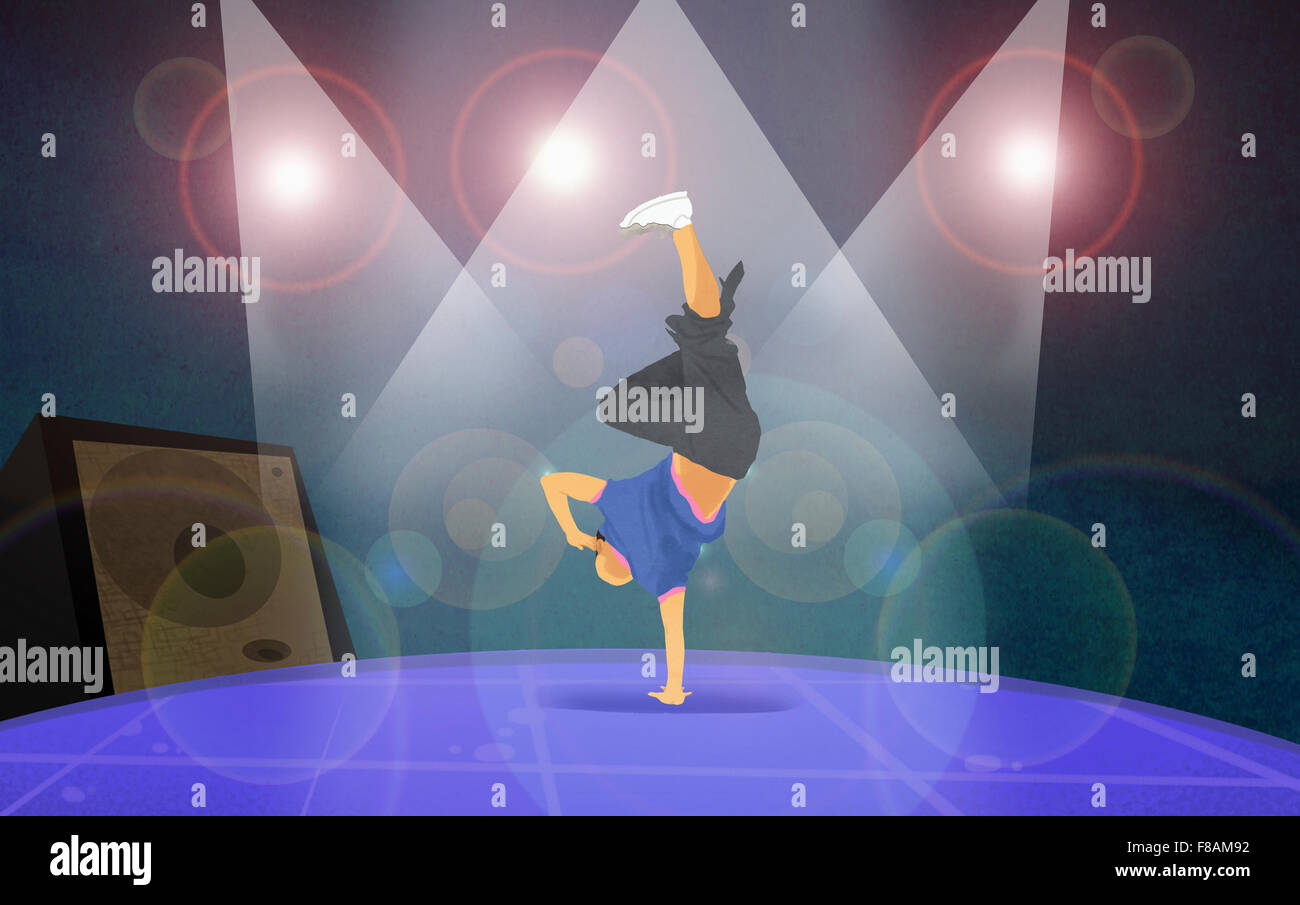 Break dancer dancing on stage hi-res stock photography and images - Alamy