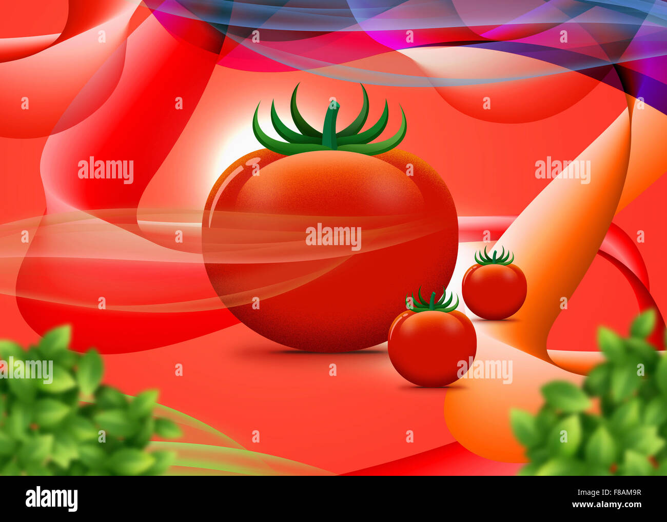 Tomatoes with red wave effect Stock Photo - Alamy