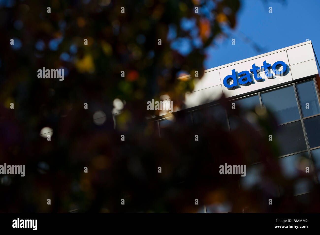 A logo sign outside of the headquarters of Datto, Inc., in Norwalk ...