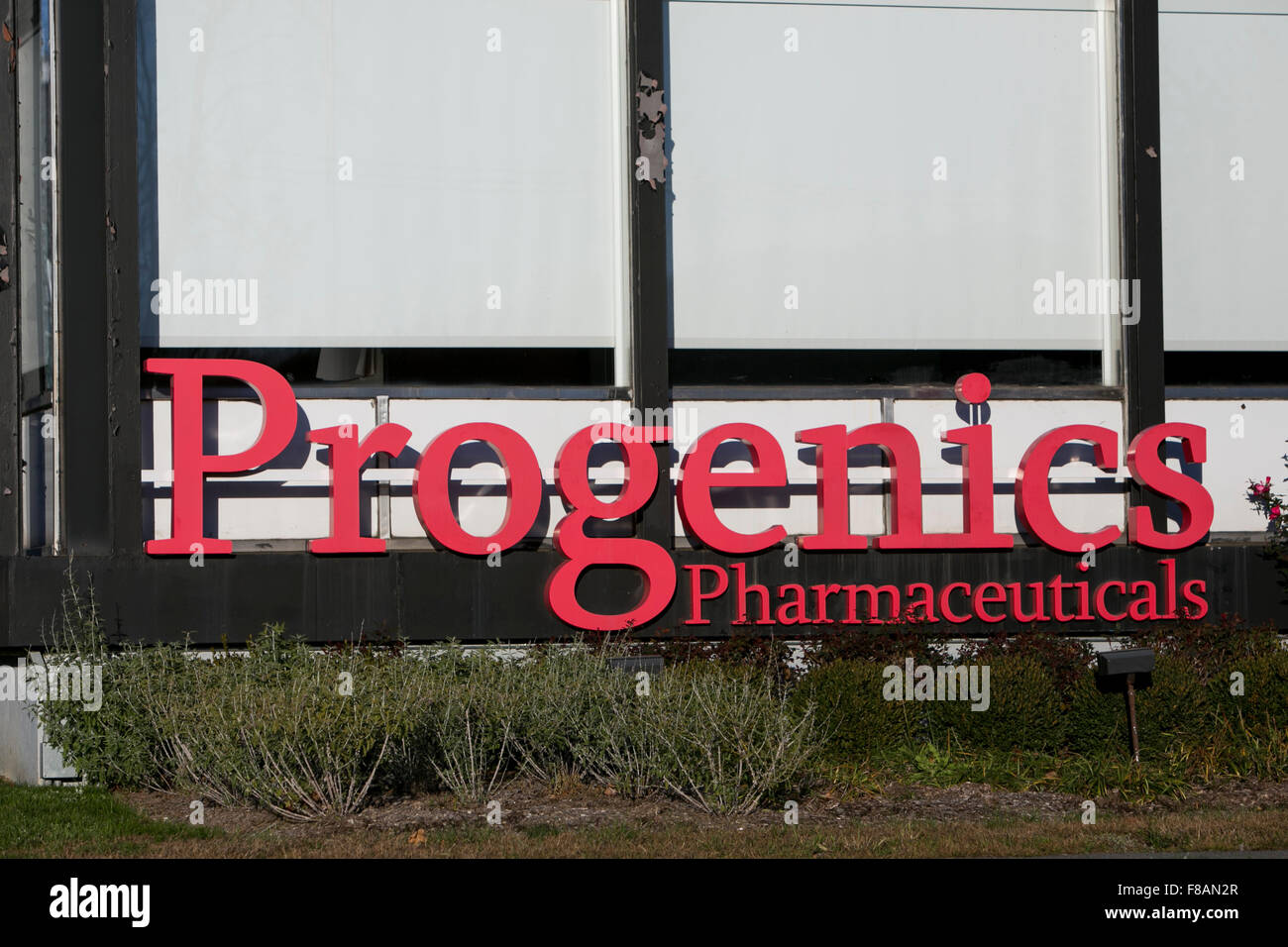 Logo sign outside headquarters progenics hi-res stock photography and ...