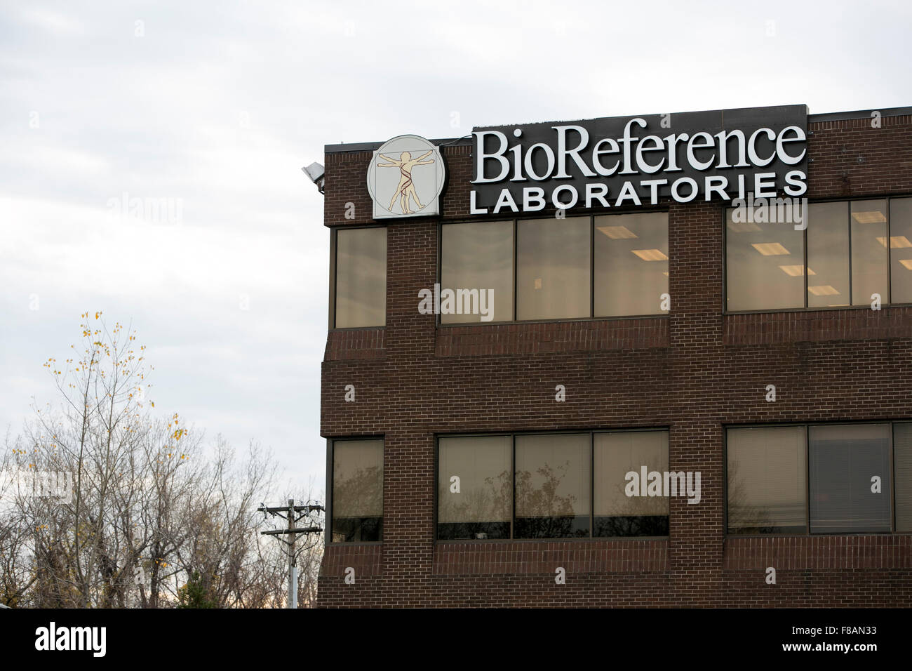 A logo sign outside of a facility occupied by BioReference Laboratories ...