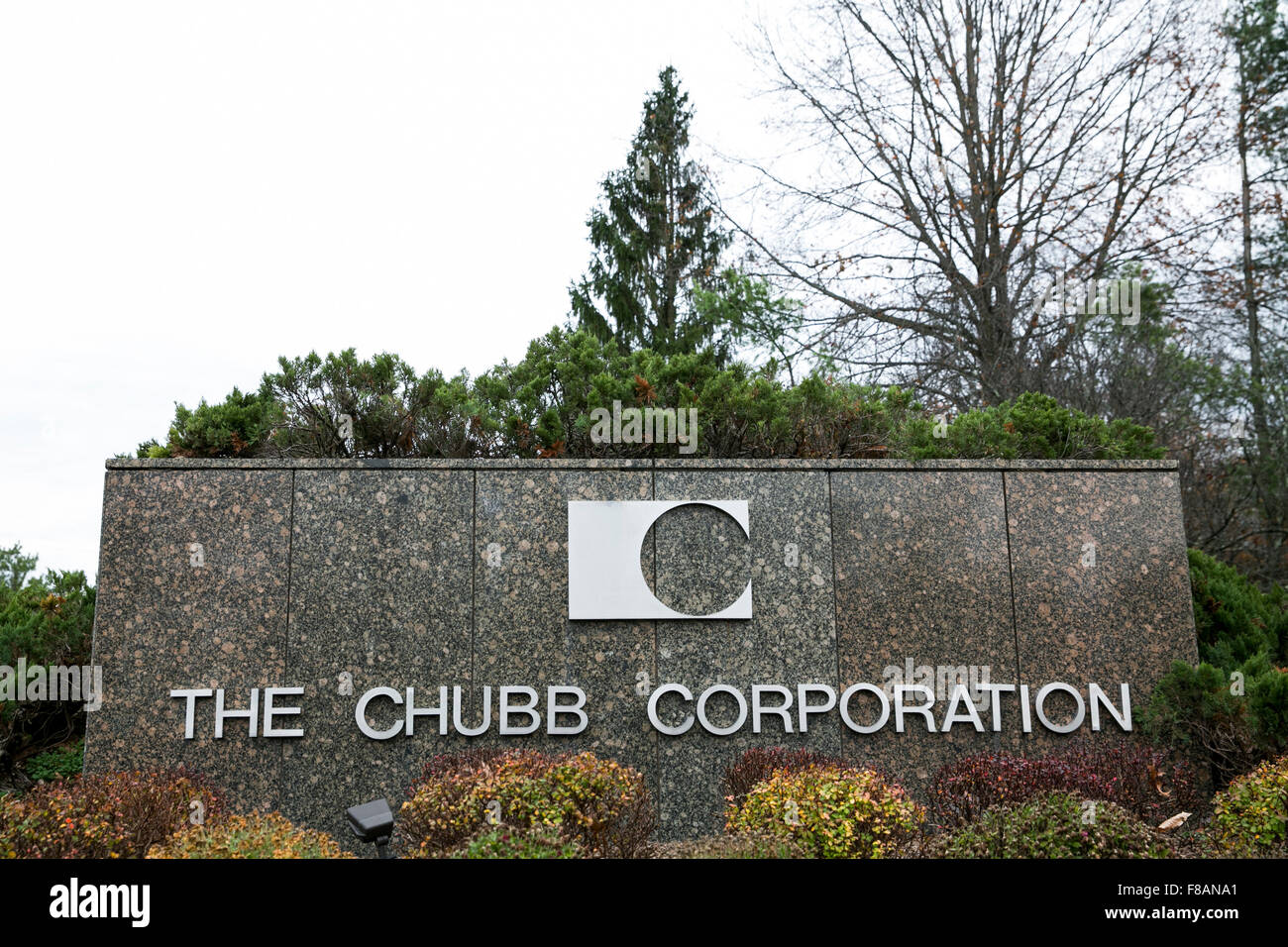 A logo sign outside of the headquarters of the Chubb Corporation in ...