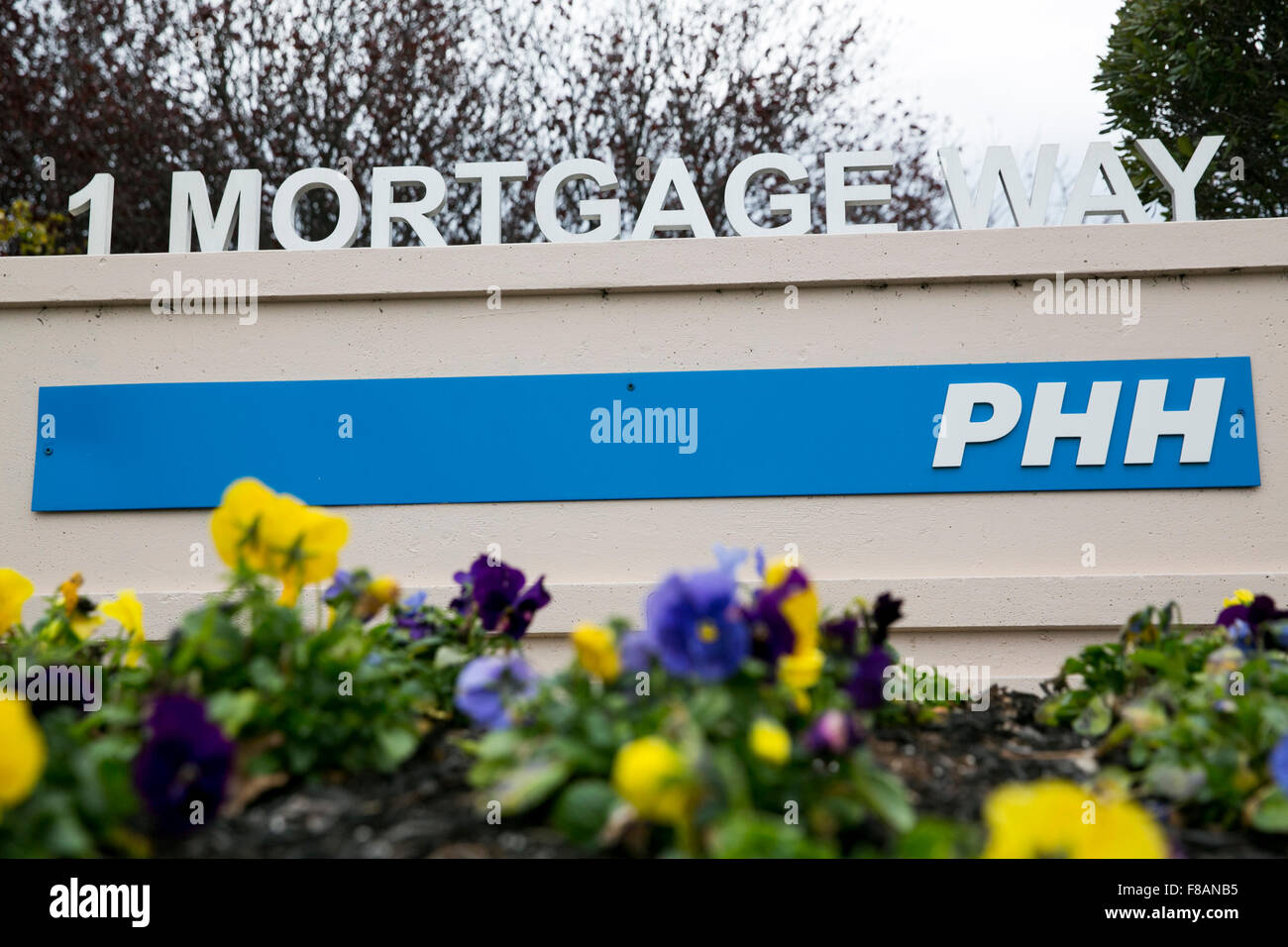 A logo sign outside of the headquarters of PHH Corporation in Mount ...