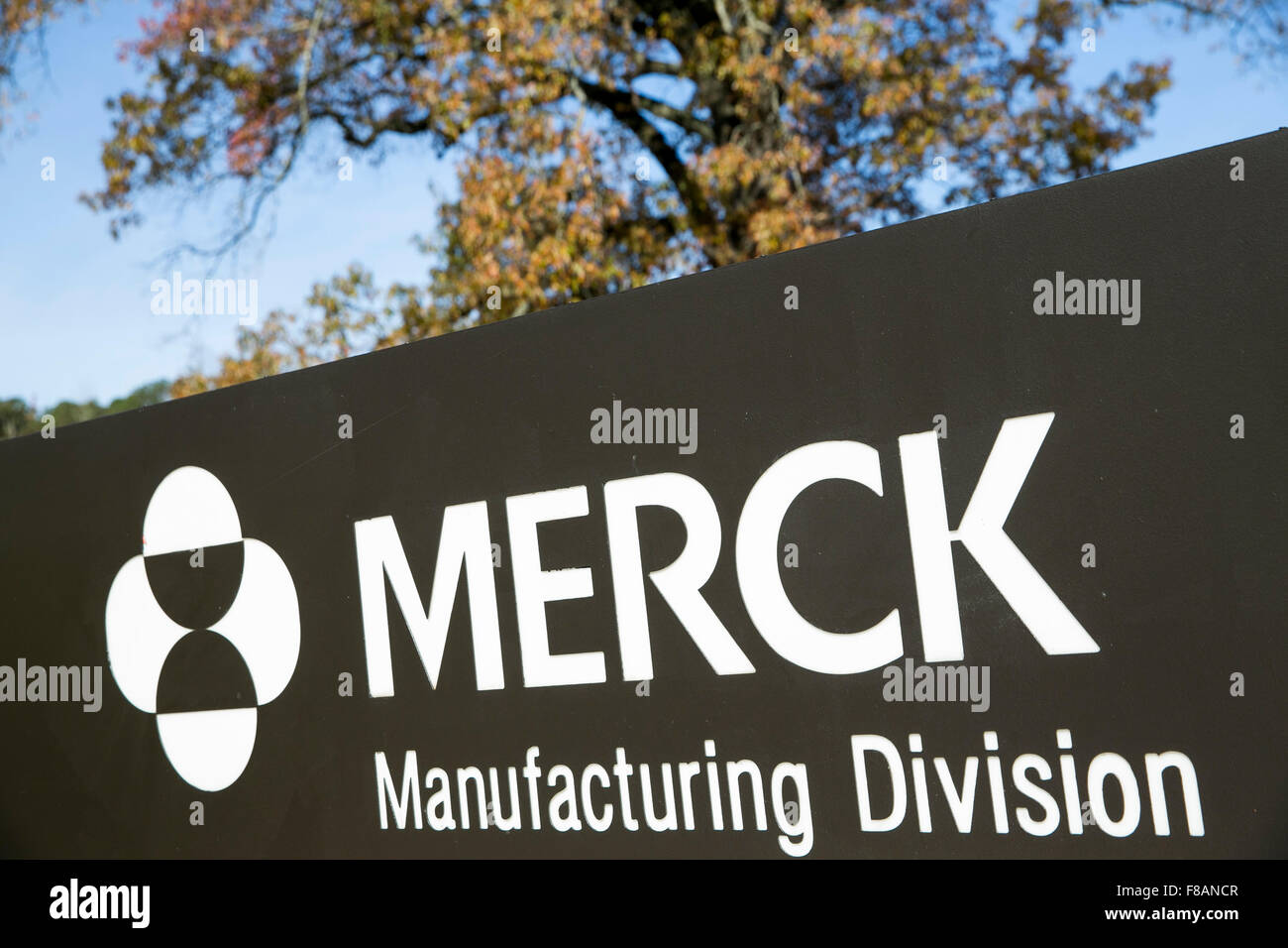 A logo sign outside of a facility occupied by Merck & Co., Inc., in ...