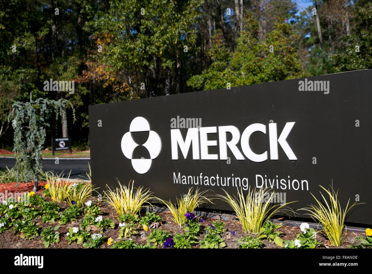 A logo sign outside of a facility occupied by Merck & Co., Inc., in ...