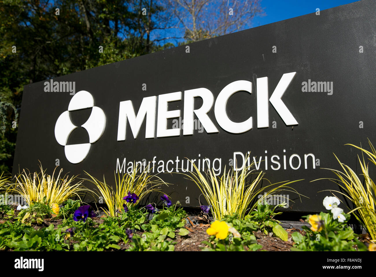 A logo sign outside of a facility occupied by Merck & Co., Inc., in ...