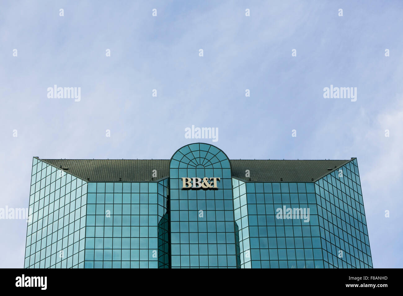 A logo sign outside of the headquarters of BB&T Bank in Winston-Salem ...