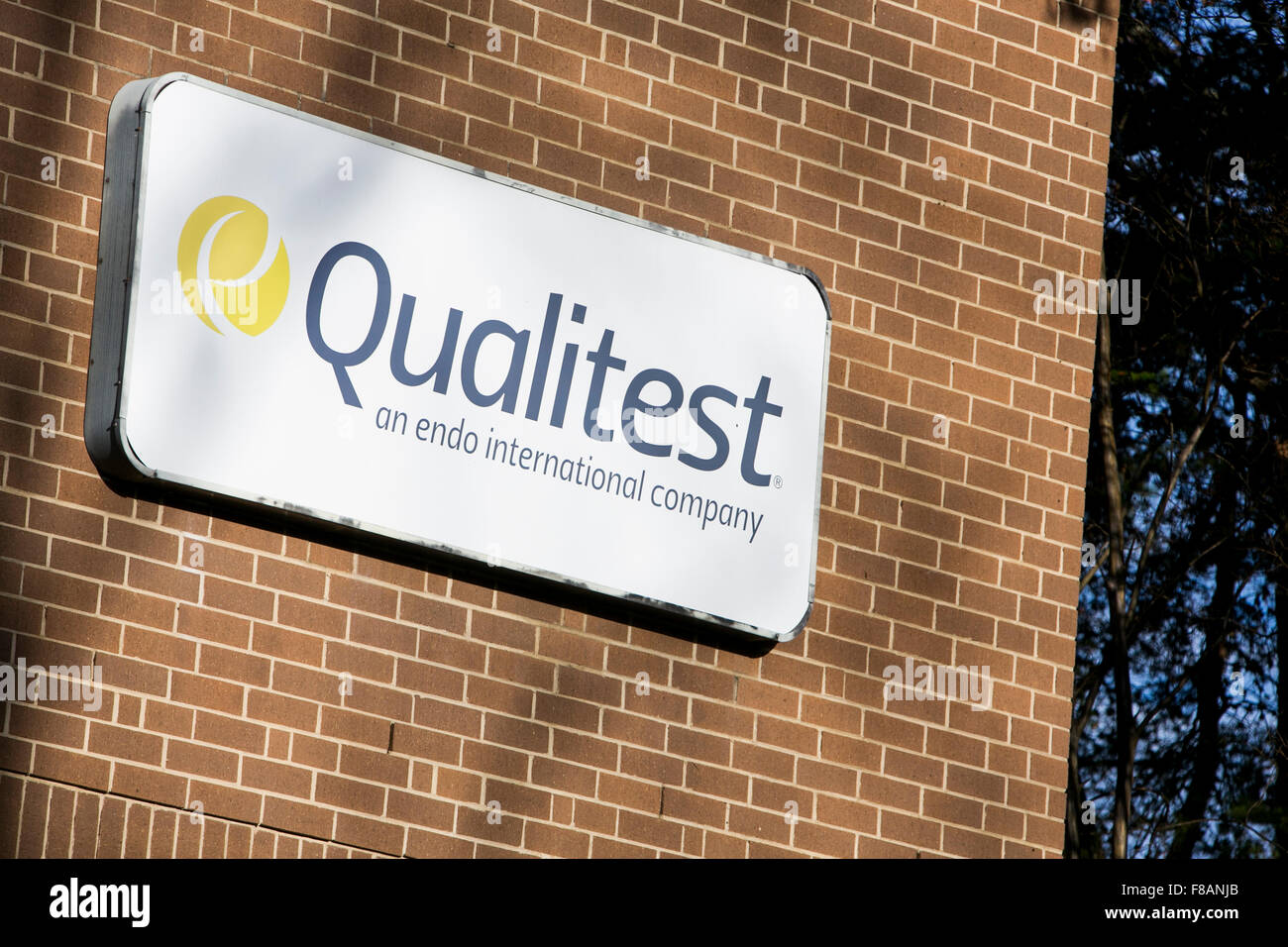 A logo sign outside of a facility occupied by the pharmaceutical maker ...