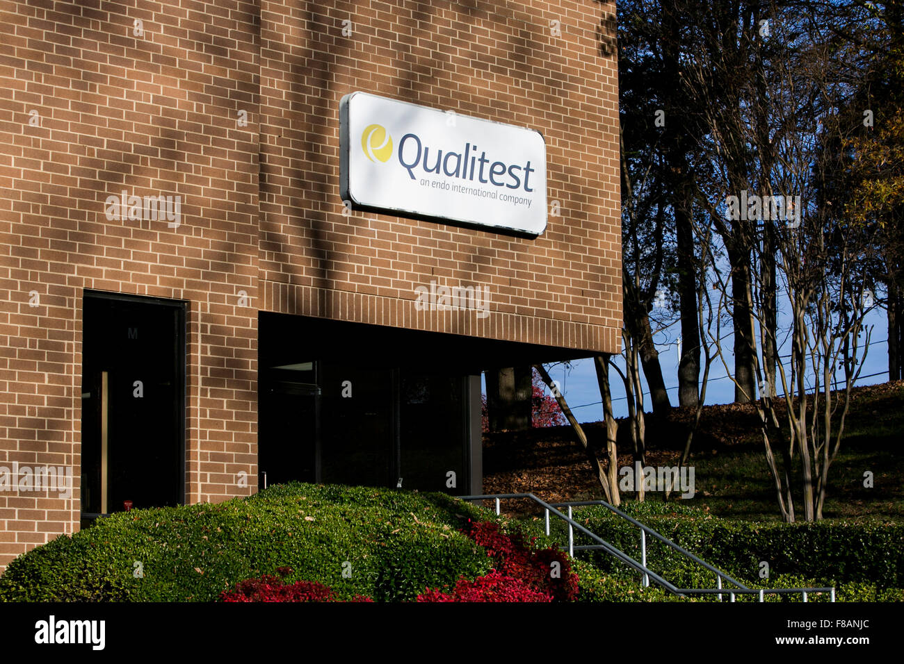 A logo sign outside of a facility occupied by the pharmaceutical maker ...