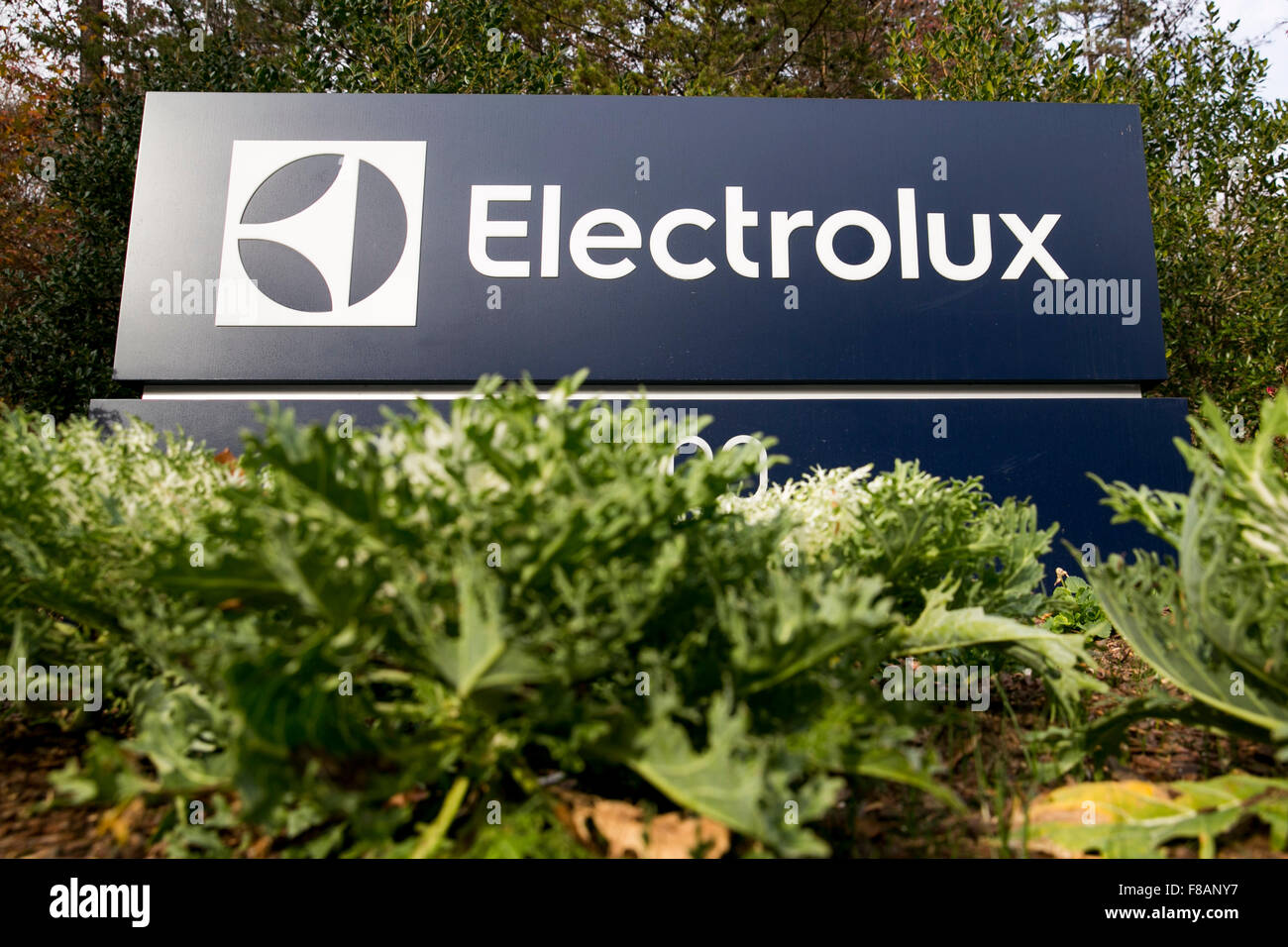 A logo sign outside of a facility occupied by Electrolux in Charlotte ...