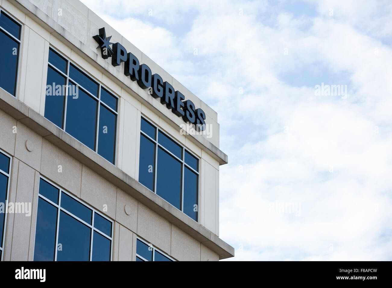 A logo sign outside of a facility occupied by Progress Software in ...