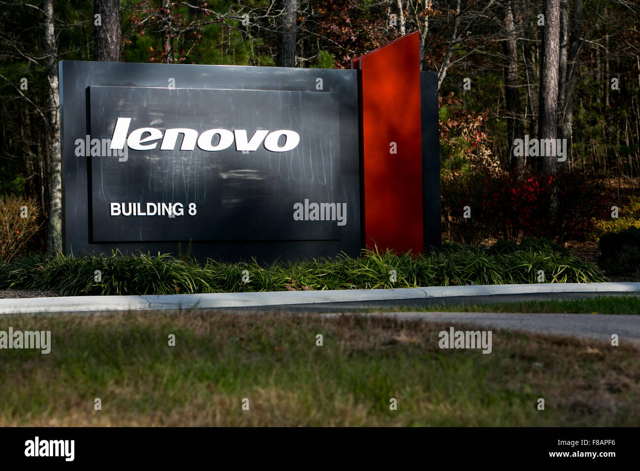 A logo sign outside of a facility occupied by the Lenovo Group in ...