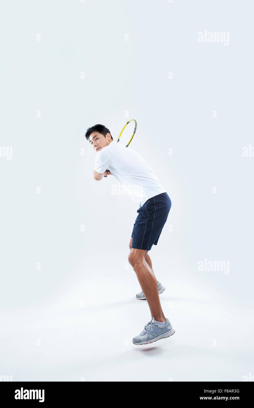 Standing racket in hands hi-res stock photography and images - Alamy