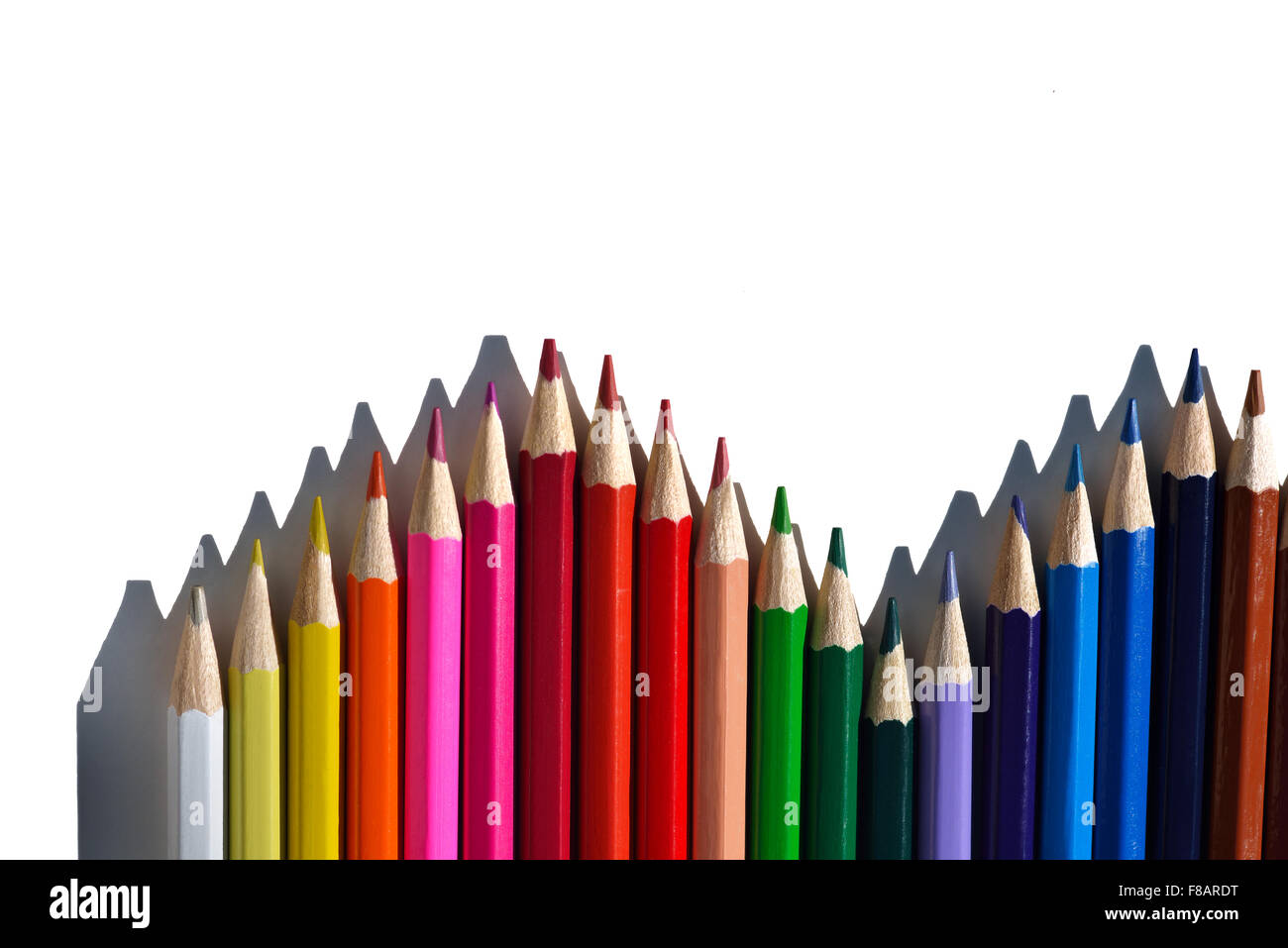 children education concept with colorful wooden pen isolated on white ...