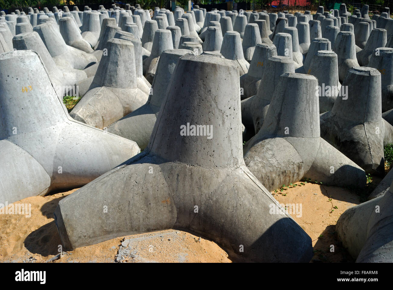 sea wall kerala india Stock Photo - Alamy