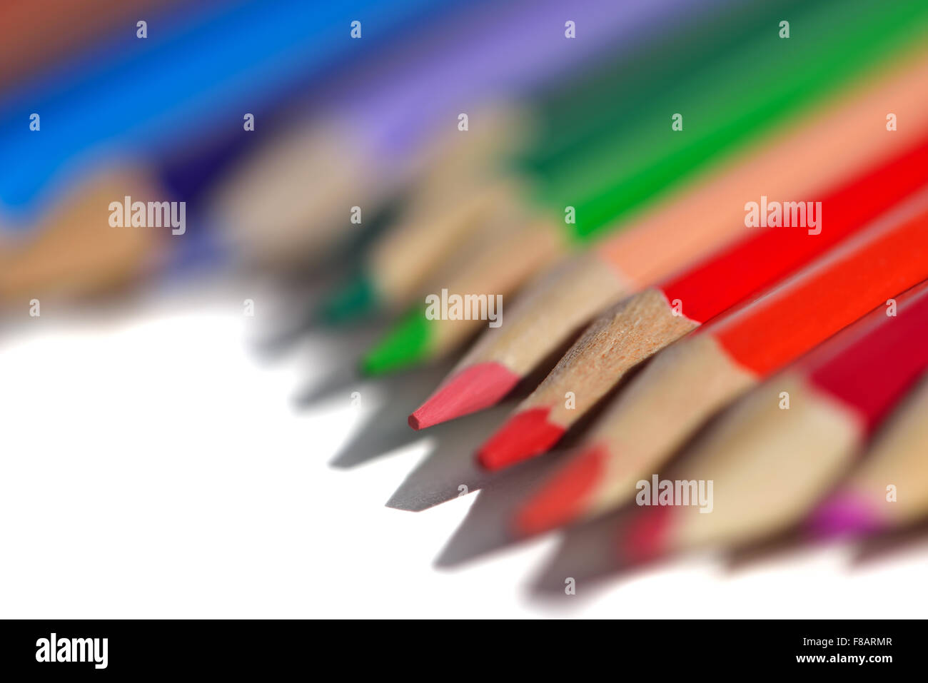 children education concept with colorful wooden pen isolated on white ...