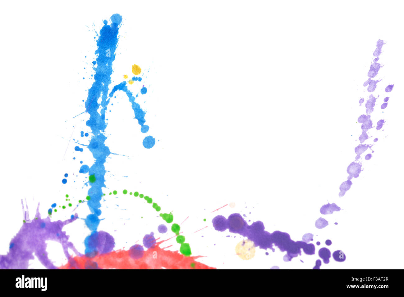 Colored splashes in abstract shape, isolated on white background Stock ...