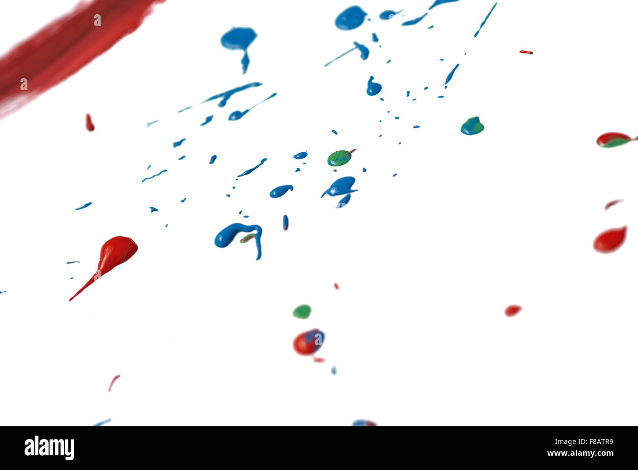 Colored splashes in abstract shape, isolated on white background Stock ...