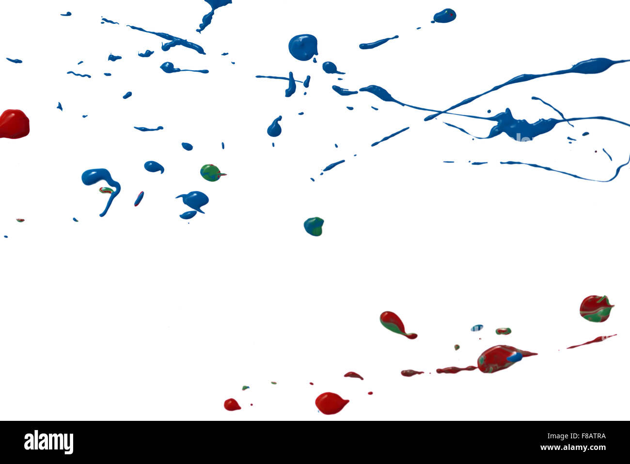 Colored splashes in abstract shape, isolated on white background Stock ...