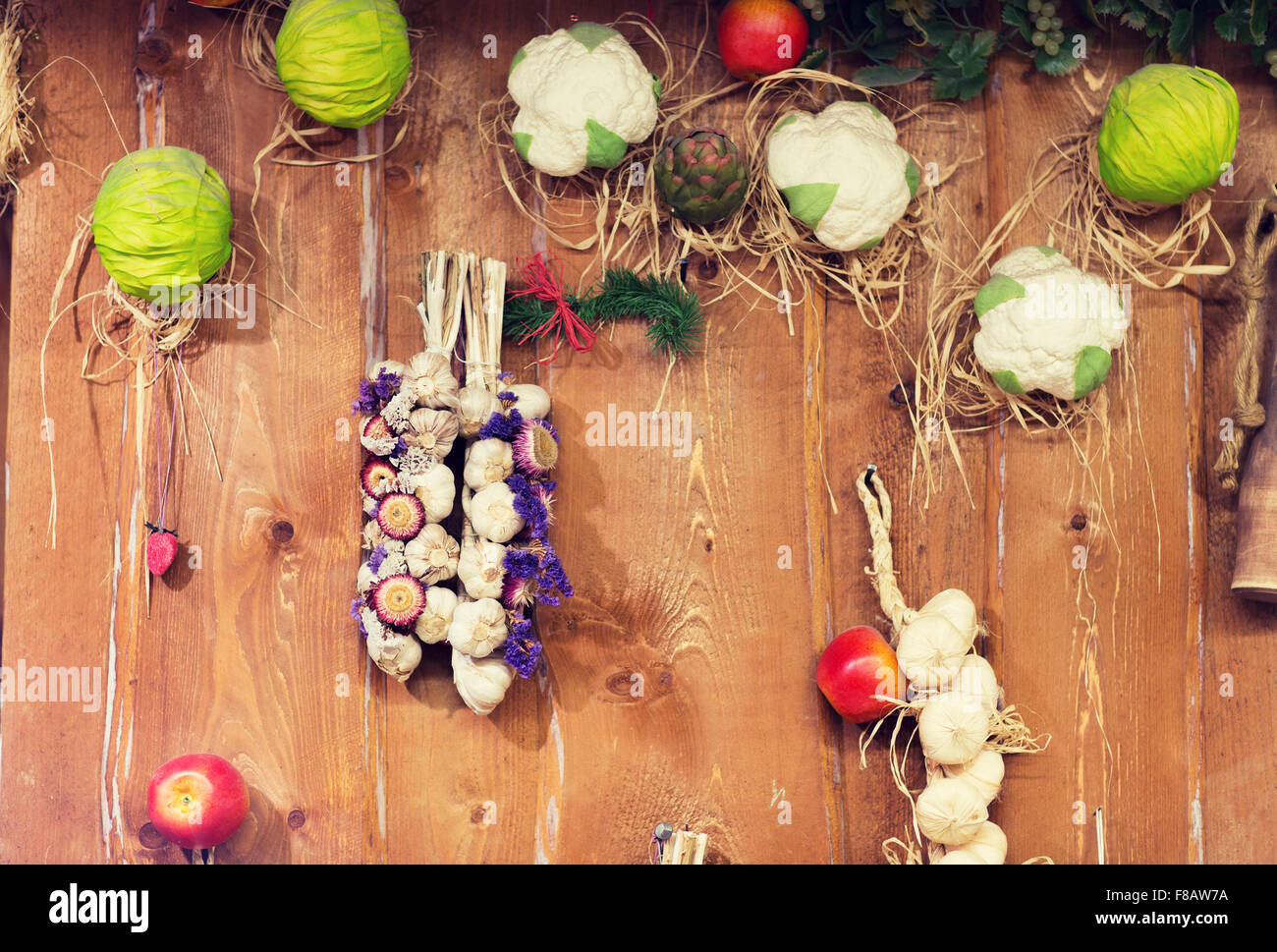vegetable wall decoration at market or farm Stock Photo - Alamy