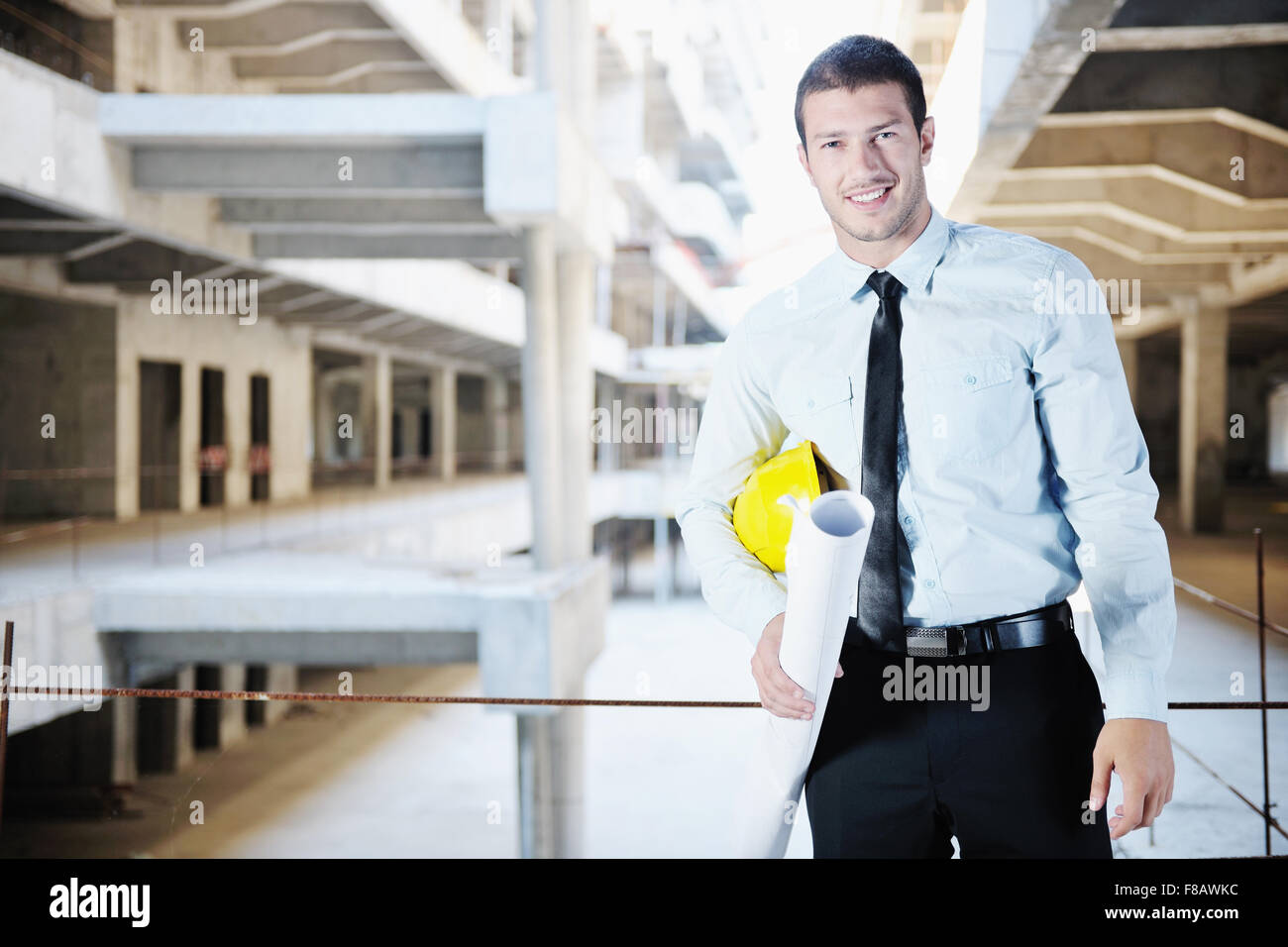 business man Architect engineer manager at construction site project ...