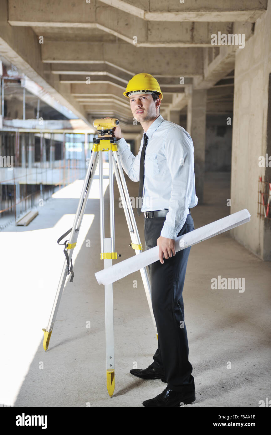 business man Architect engineer manager at construction site project ...