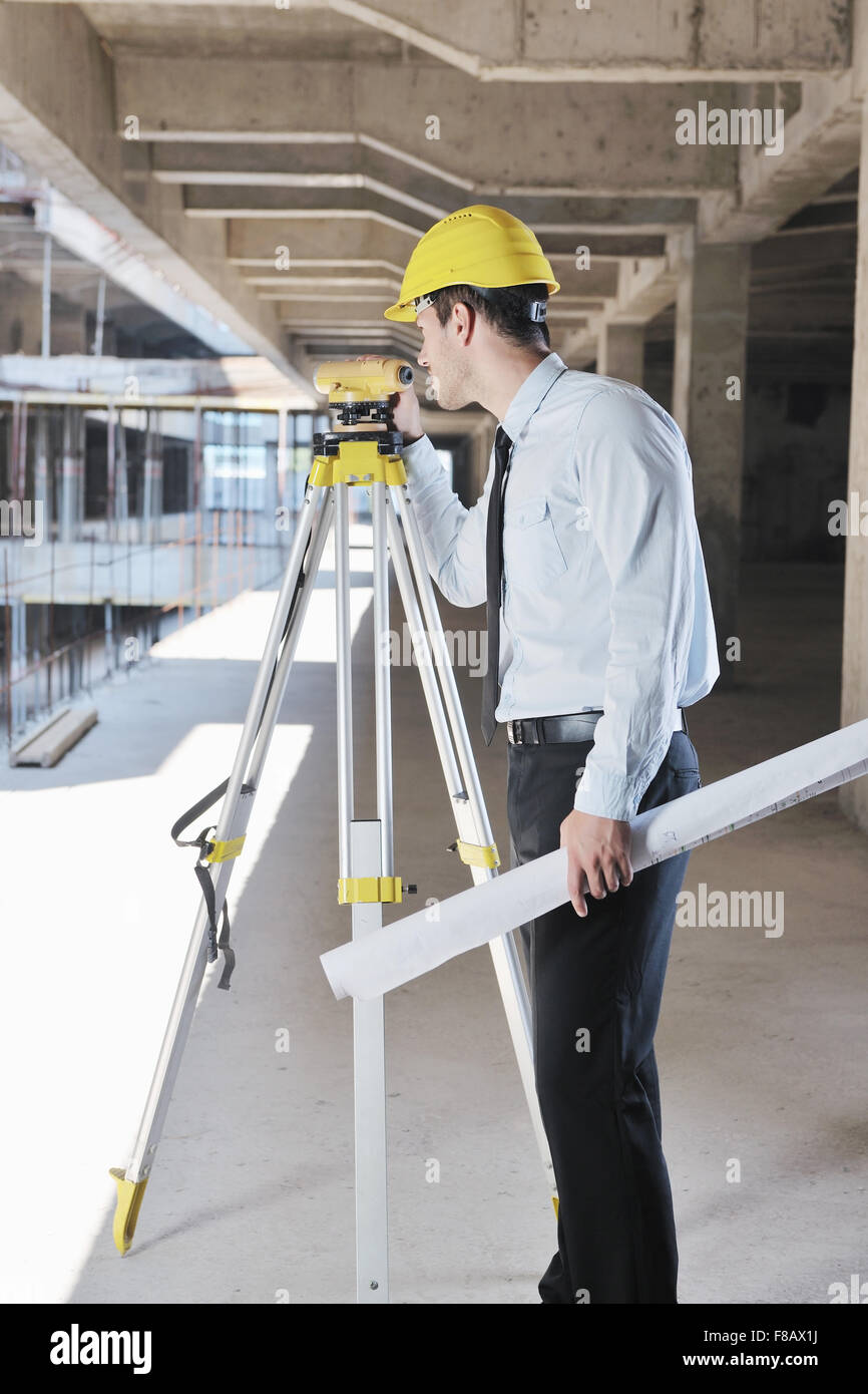 business man Architect engineer manager at construction site project ...