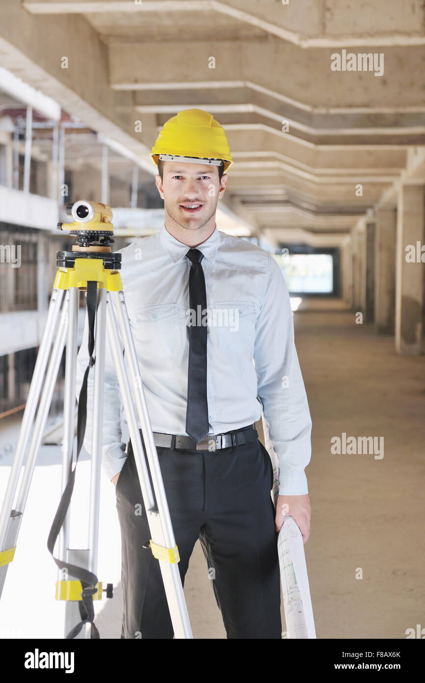 business man Architect engineer manager at construction site project ...